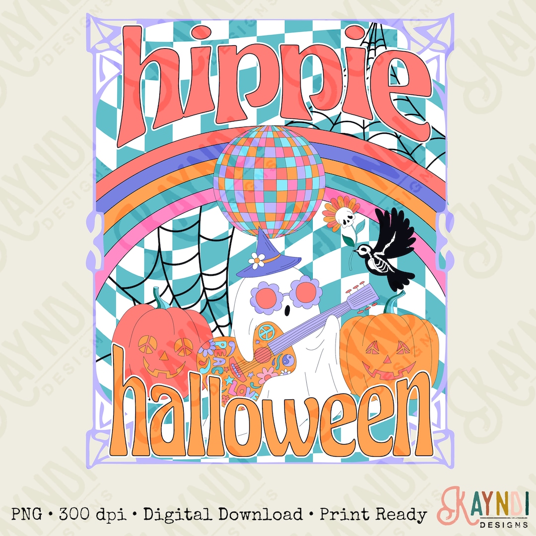 Hippie Halloween Sublimation Design PNG Digital Download Printable ...