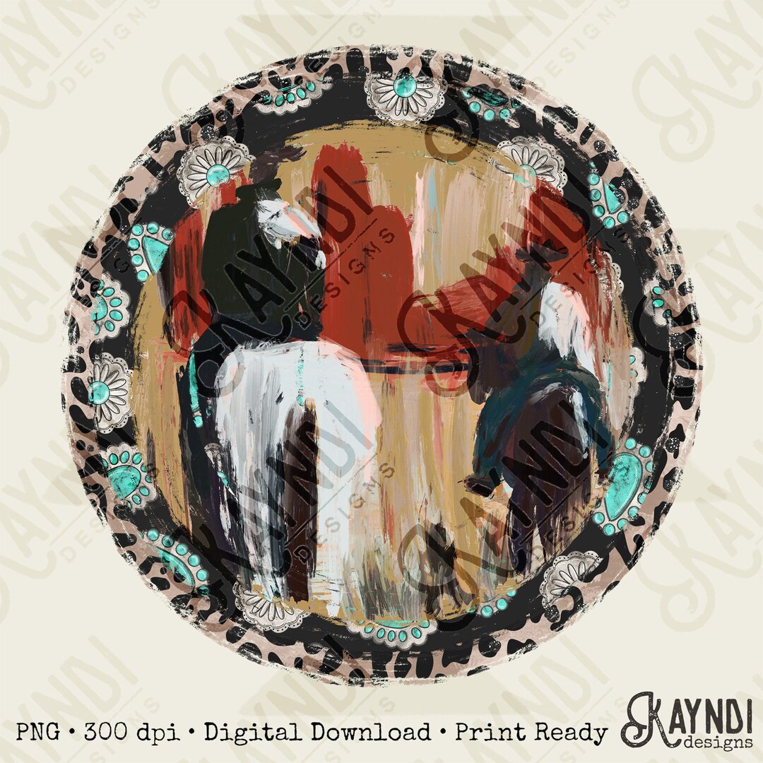 Western Circle Sublimation Design PNG Digital Download Printable ...