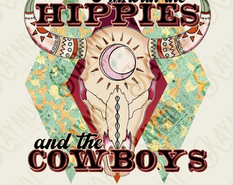 Hippies and the Cowboys Png - Etsy