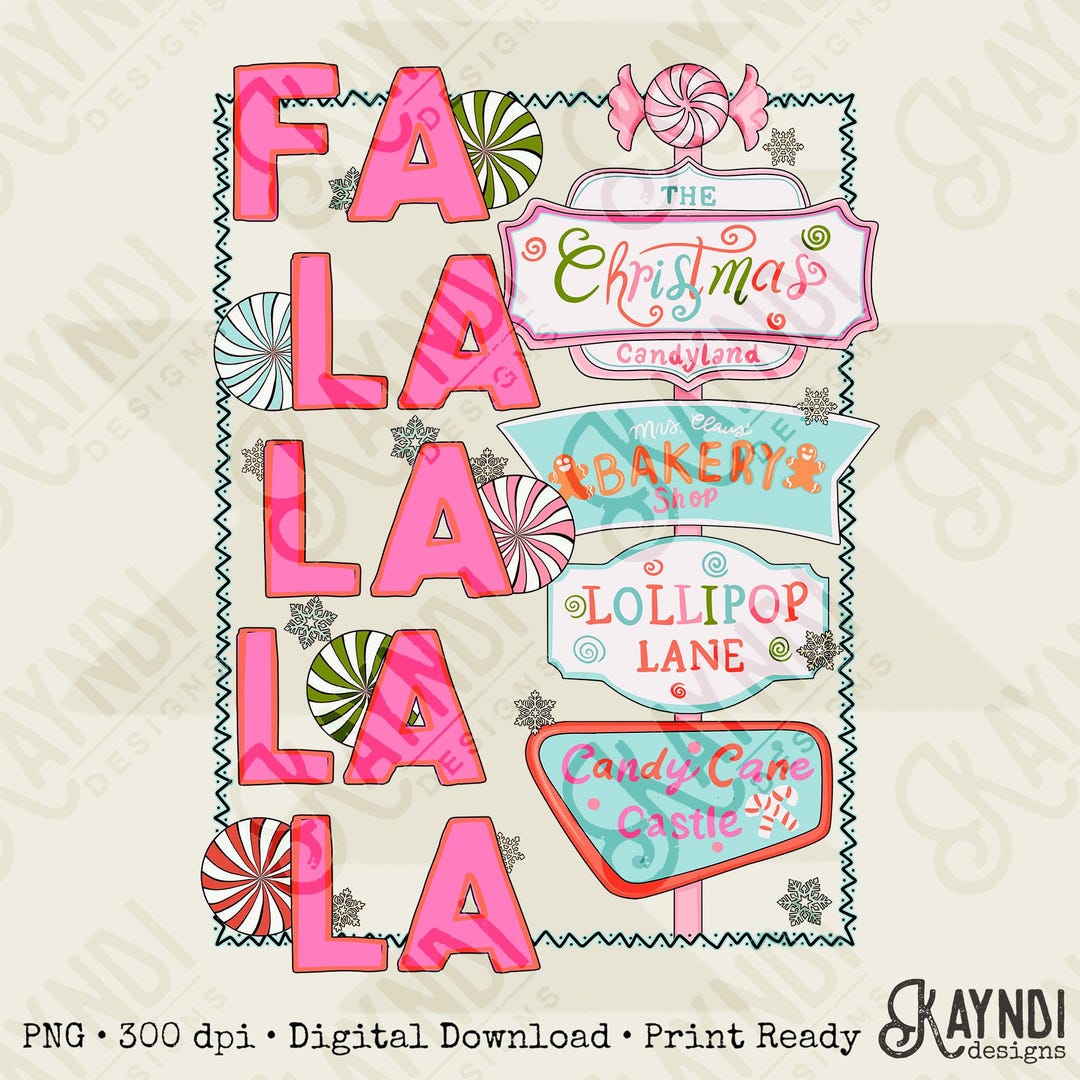 Falalalala Sublimation Design PNG Digital Download Printable Retro Pink ...
