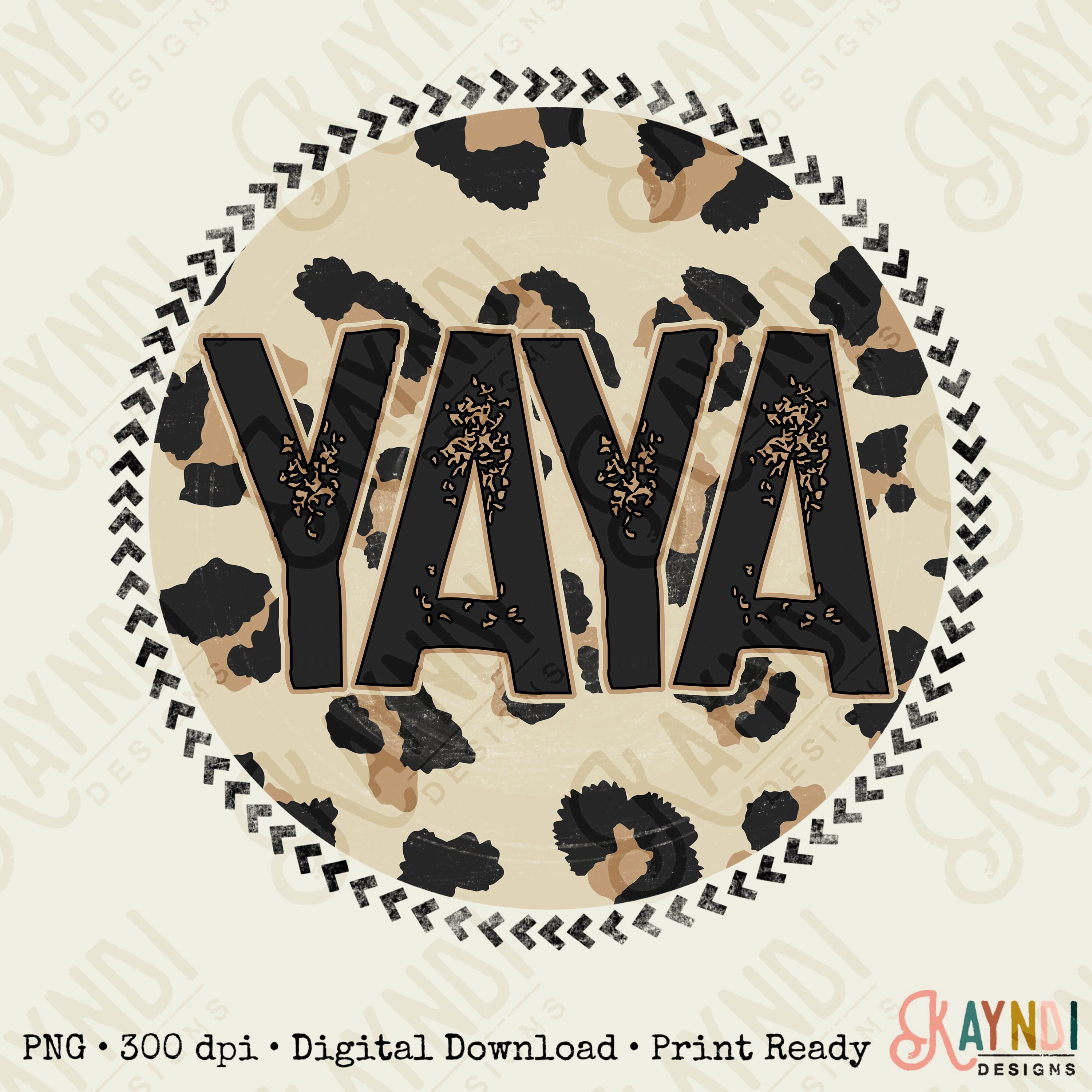 Yaya Sublimation Design PNG Digital Download Printable Leopard Mothers ...