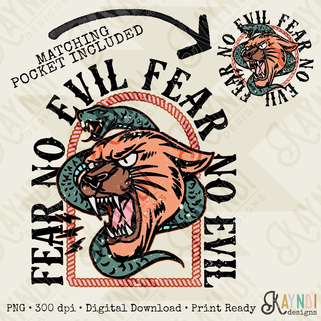 Fear No Evil Pocket Design Included Muted Sublimation Design PNG ...