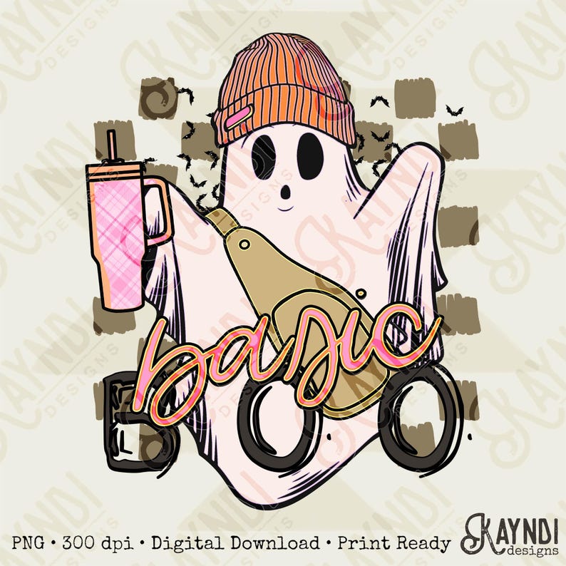 Basic Boo Sublimation Design PNG Digital Download Printable Checkered ...
