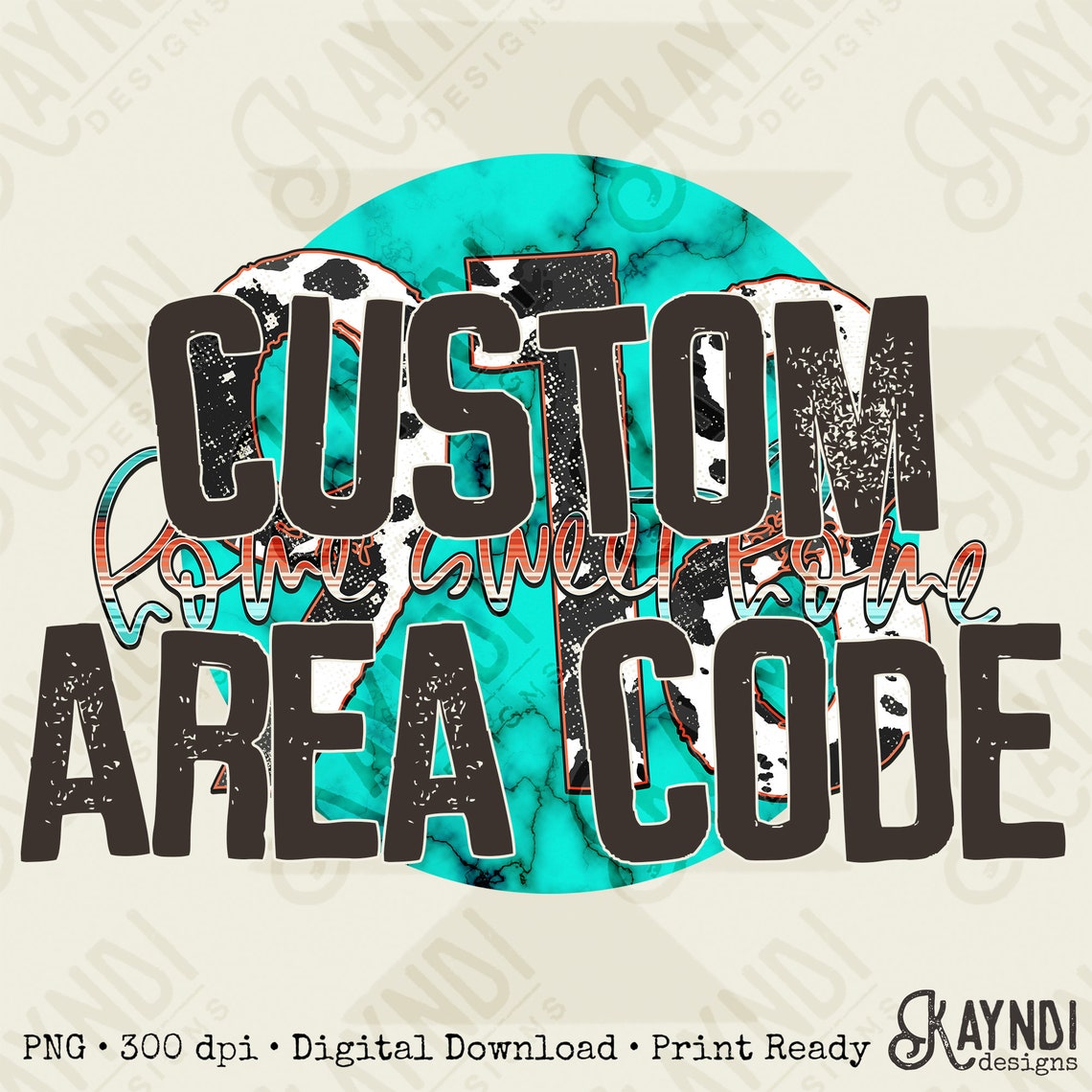 Custom Area Code Design Sublimation PNG, Digital Download, Printable ...