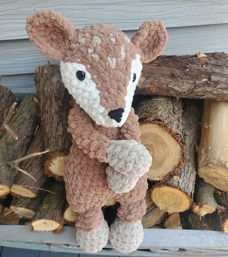 Crochet Fawn Lovey: Handmade Chenille Baby Deer Snuggler - Etsy
