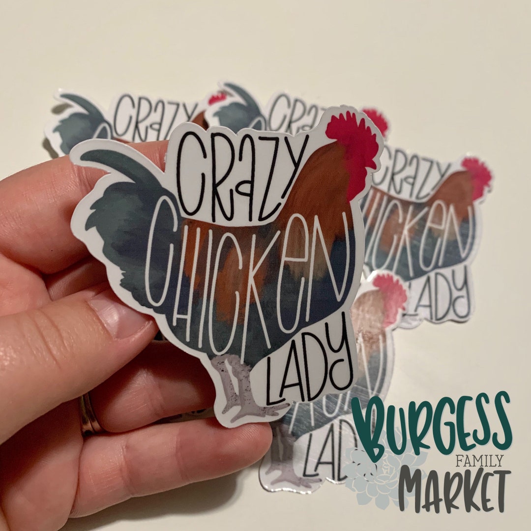 Crazy Chicken Lady Sticker - Etsy