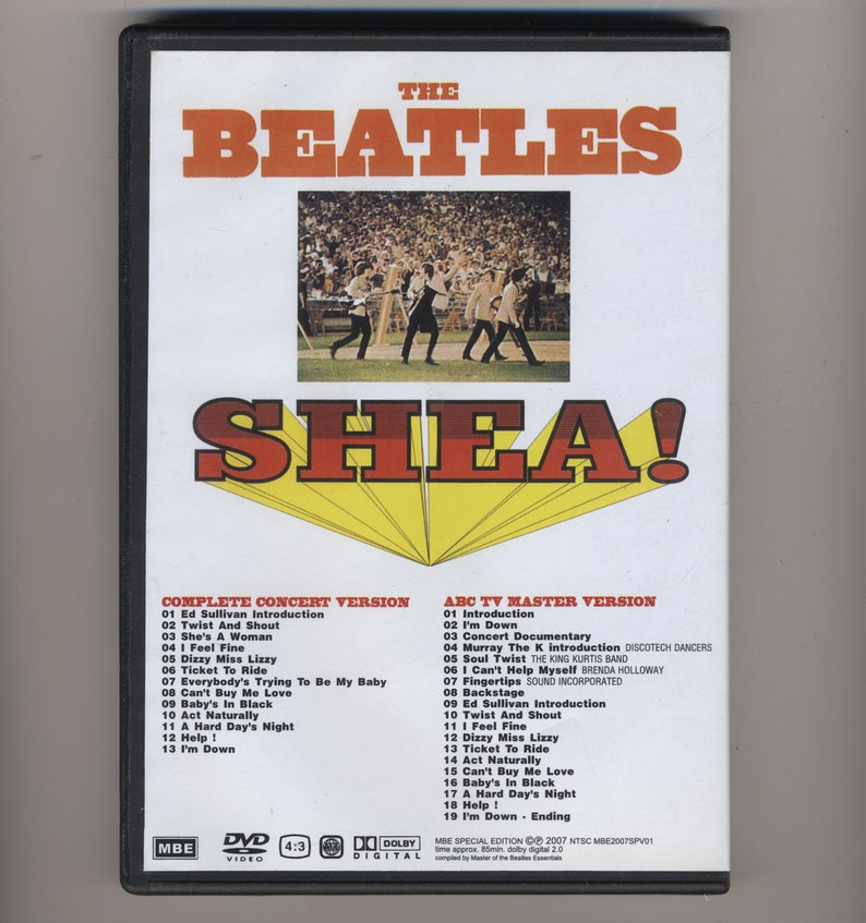Beatles - Complete Live at Shea Stadium 1965 DVD - Etsy