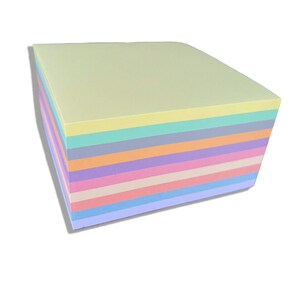 Memo Block 500 Sheet X 10 Colours Pastel 9cm X 9cm Glued 1 Side - Etsy UK