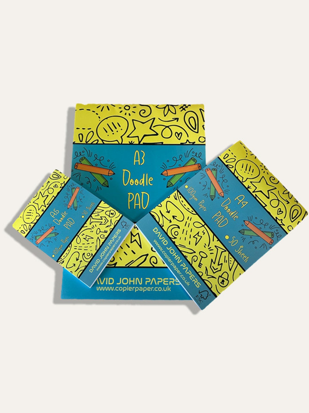 DJP 50 Sheet A3, A4, A5 Drawing/doodle Pad Kids Coloring Book and Art ...