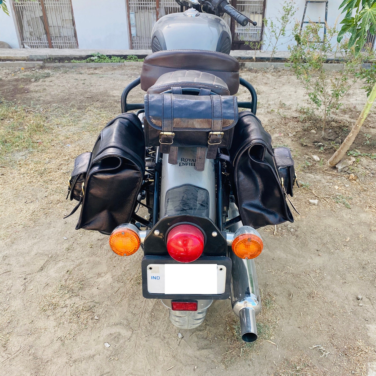 Leather Motorcycle Bag Bike Side Pouch Saddlebag Rear Rack - Etsy