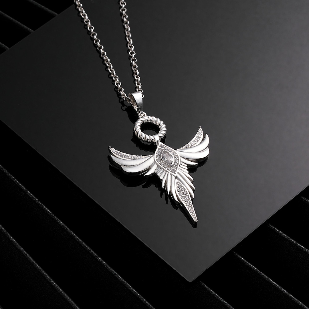 Sterling Silver Guardian Angel Necklace, Sword Pendant, Religious Gift ...