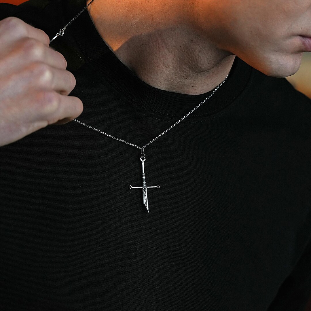 Sterling Silver Narsil Sword Necklace – King Elendil Sword Necklace ...