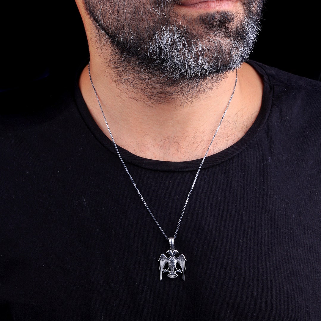 Double Headed Eagle Necklace, Seljuk Double Headed Eagle Pendant With ...