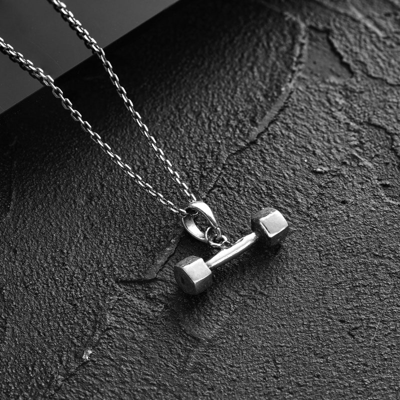 Mens Dumbbell Necklace - Etsy
