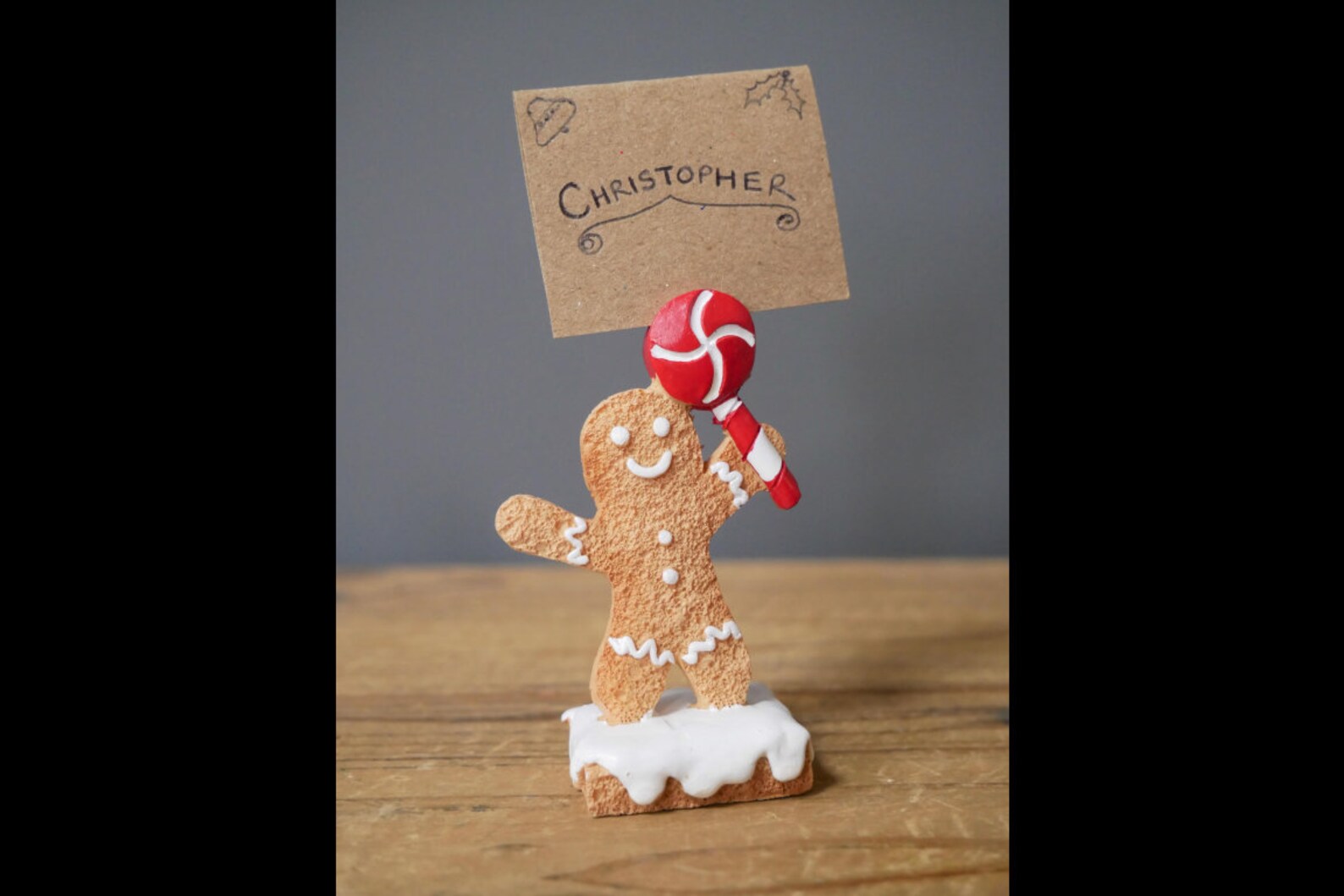Gingerbread Man Christmas Place Card Holder - Etsy