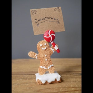 Gingerbread Man Christmas Place Card Holder - Etsy