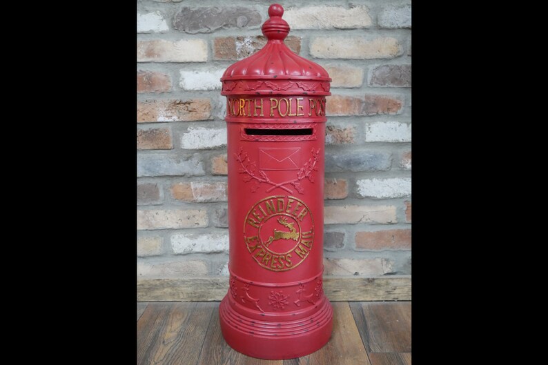 Red Reindeer North Pole Christmas Post Box - Etsy