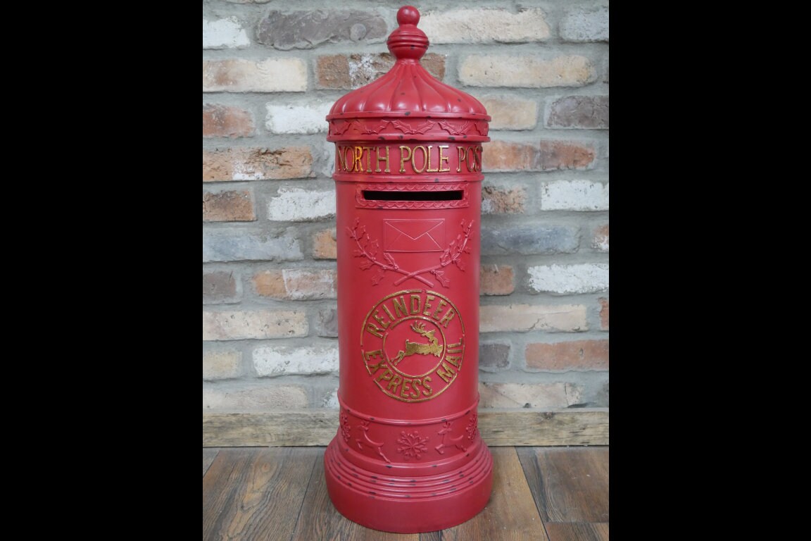Red Reindeer North Pole Christmas Post Box - Etsy