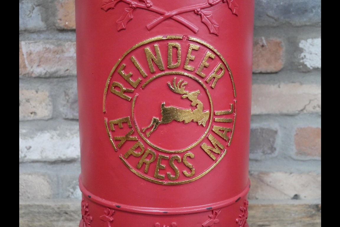 Red Reindeer North Pole Christmas Post Box - Etsy