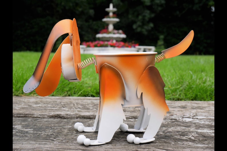Metal Nodding Beagle Dog Home Garden Flower Planter Plant Pot - Etsy