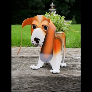 Metal Nodding Beagle Dog Home Garden Flower Planter Plant Pot Holder - Etsy