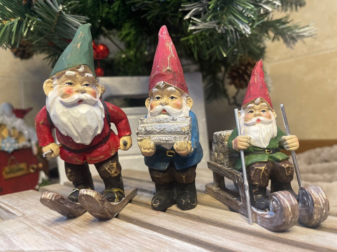 Set of Three Christmas Dwarfs Decorations - Etsy