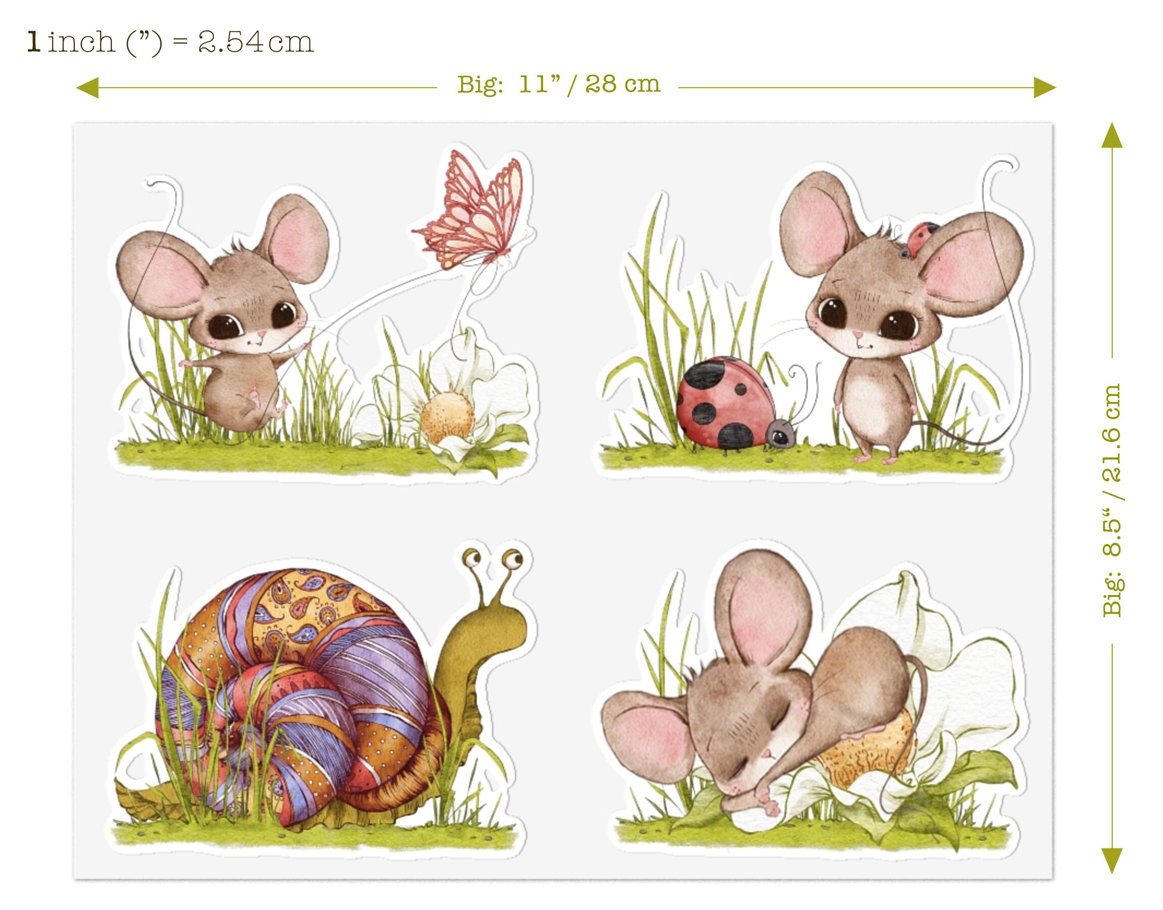 Mouse Tales 1 Stickers Set à 4 Motifs Decorate With Little Stories ...