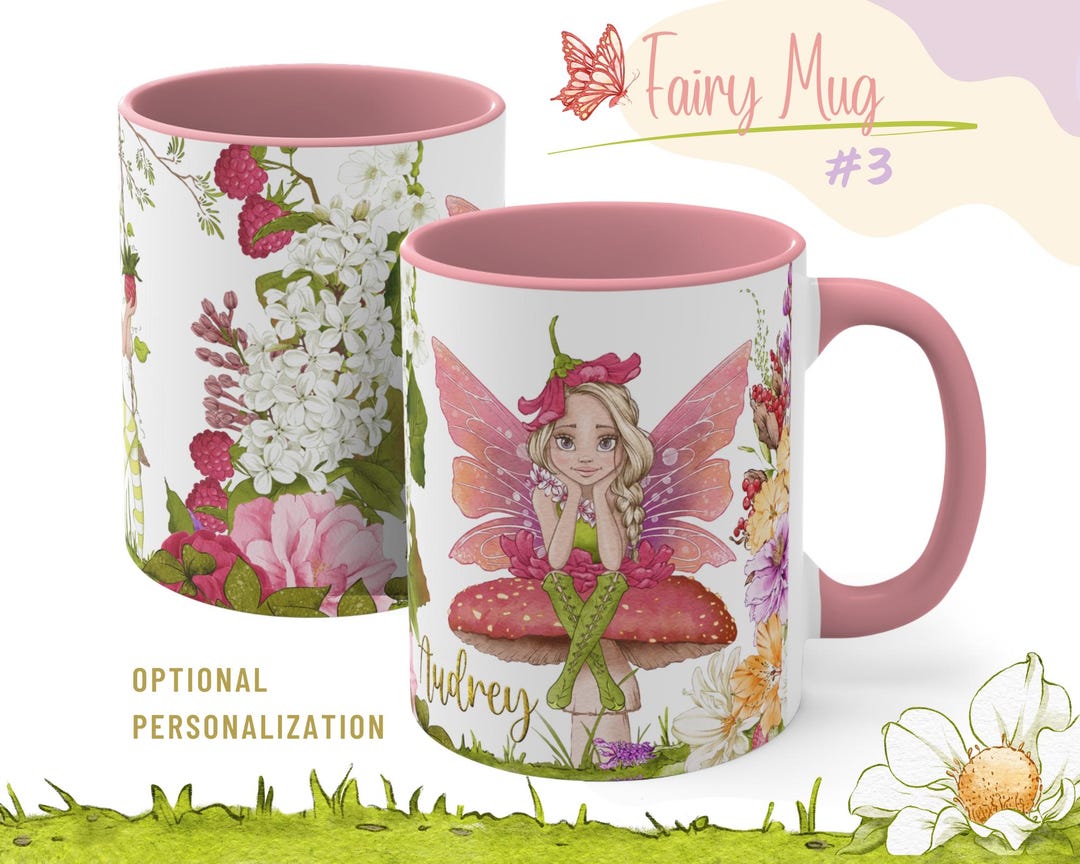 Fairy Mug #3 – Optional Personalization, Mug for Little Fairy Girls ...