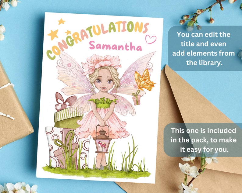 Printable Girls Birthday Card Fairy Light Pink Cute - Etsy