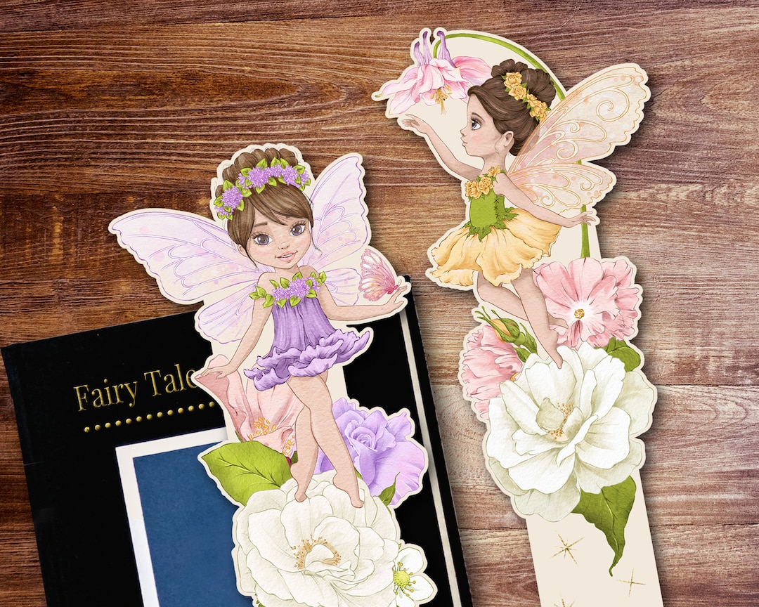 Fairy Bookmarks 11-12 Download Print and Cut Set of 2 Bookmarks, Gift ...