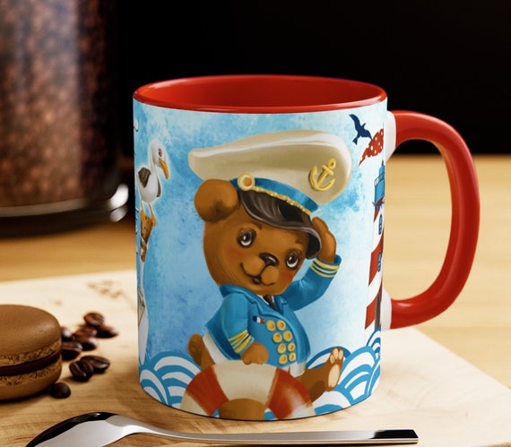 Captain Teddy Adventure Mug 3 color variations Mug for | Etsy
