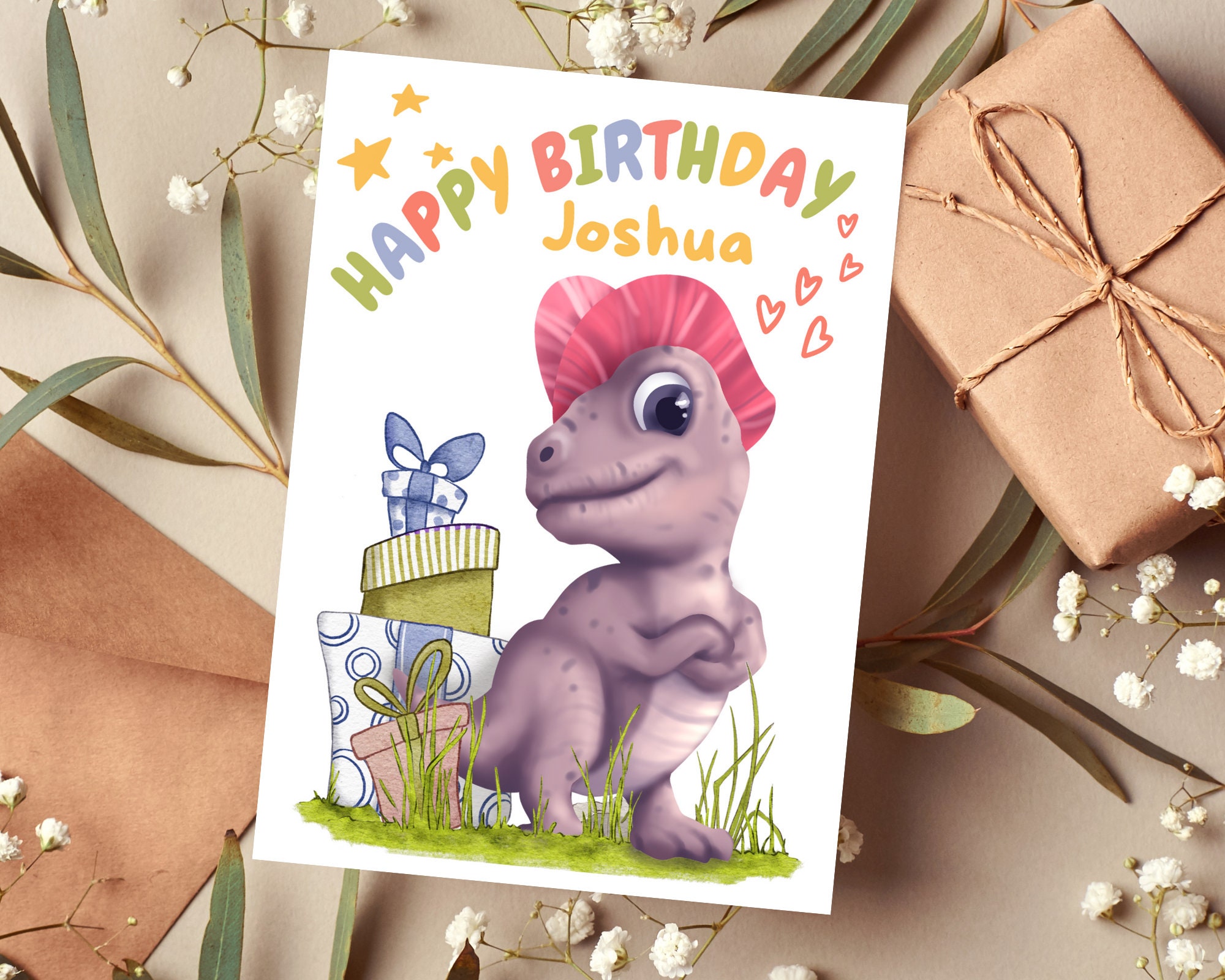 Printable Dinosaur Birthday Card for Kids, Funny Birthday Card ...