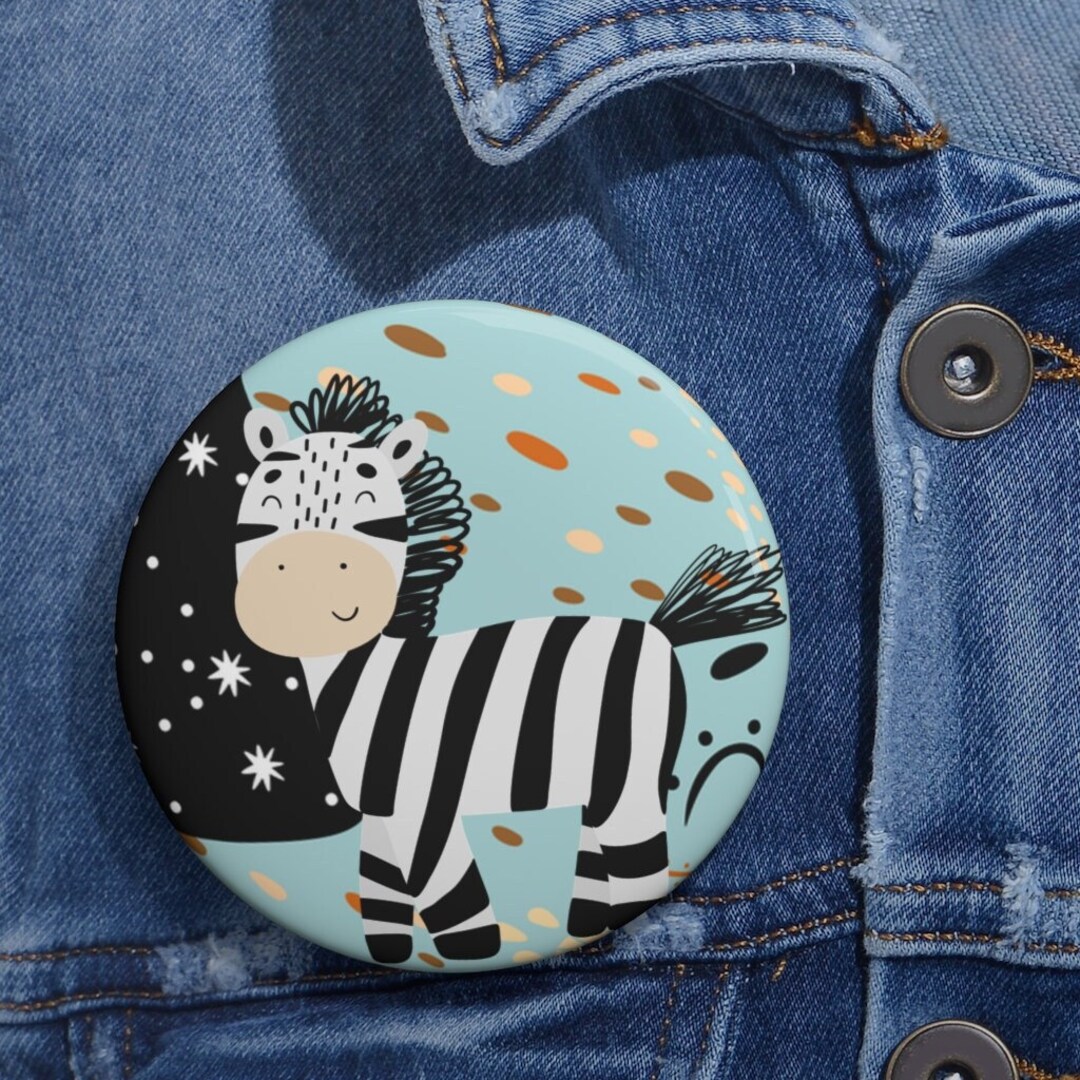 Lucky Zebra – Pin Button | Art to Wear | Pinback Button | 3 Sizes ...