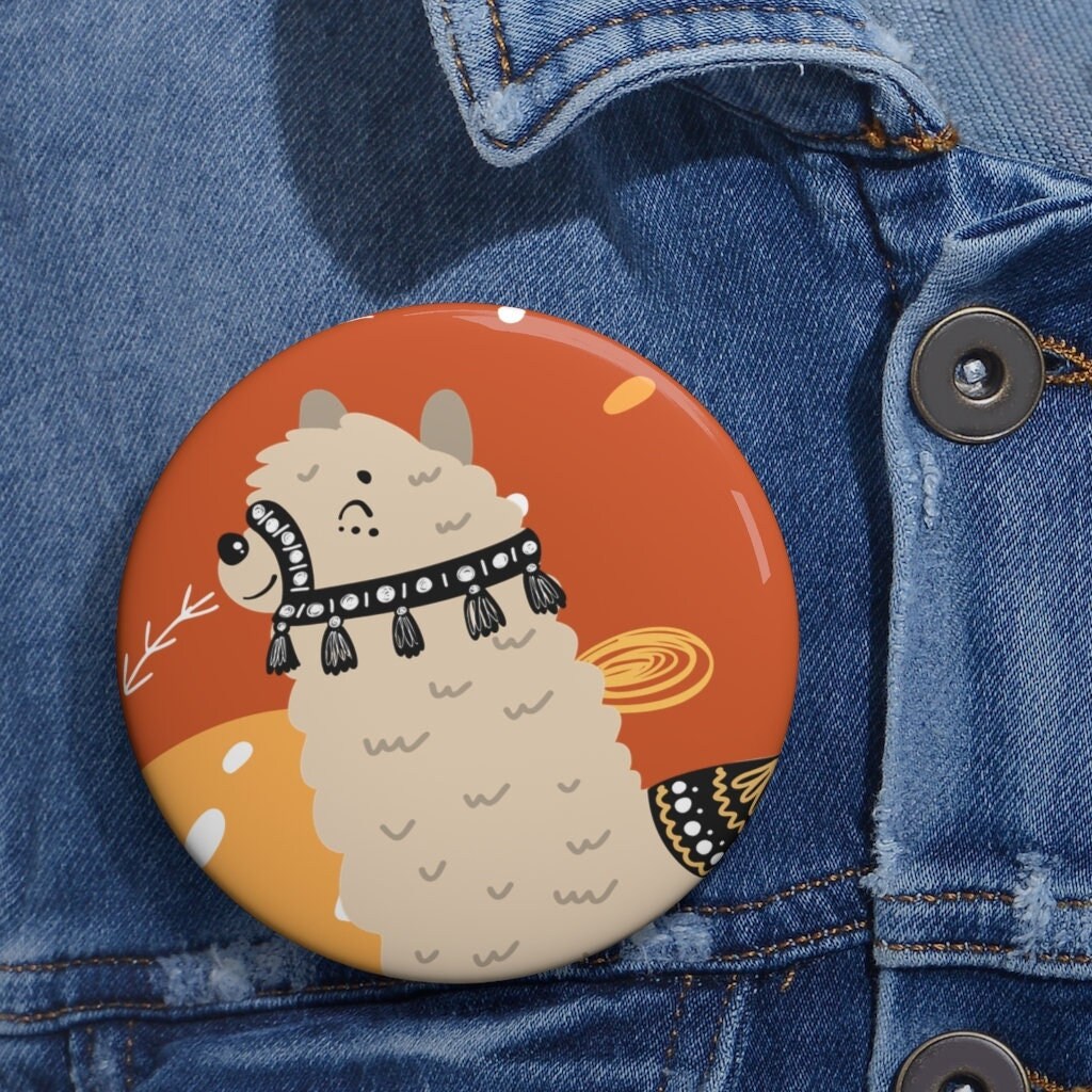Lucky Lama – Pin Button | Art to Wear | Pinback Button | 3 Sizes ...
