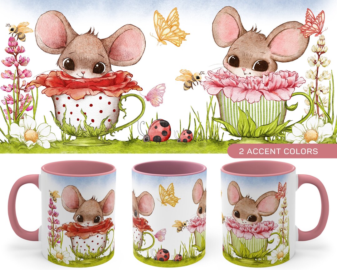 Happy Mice in Cups 2 Mug Mouse Tales Cute Kids Mug Kids Storytelling ...