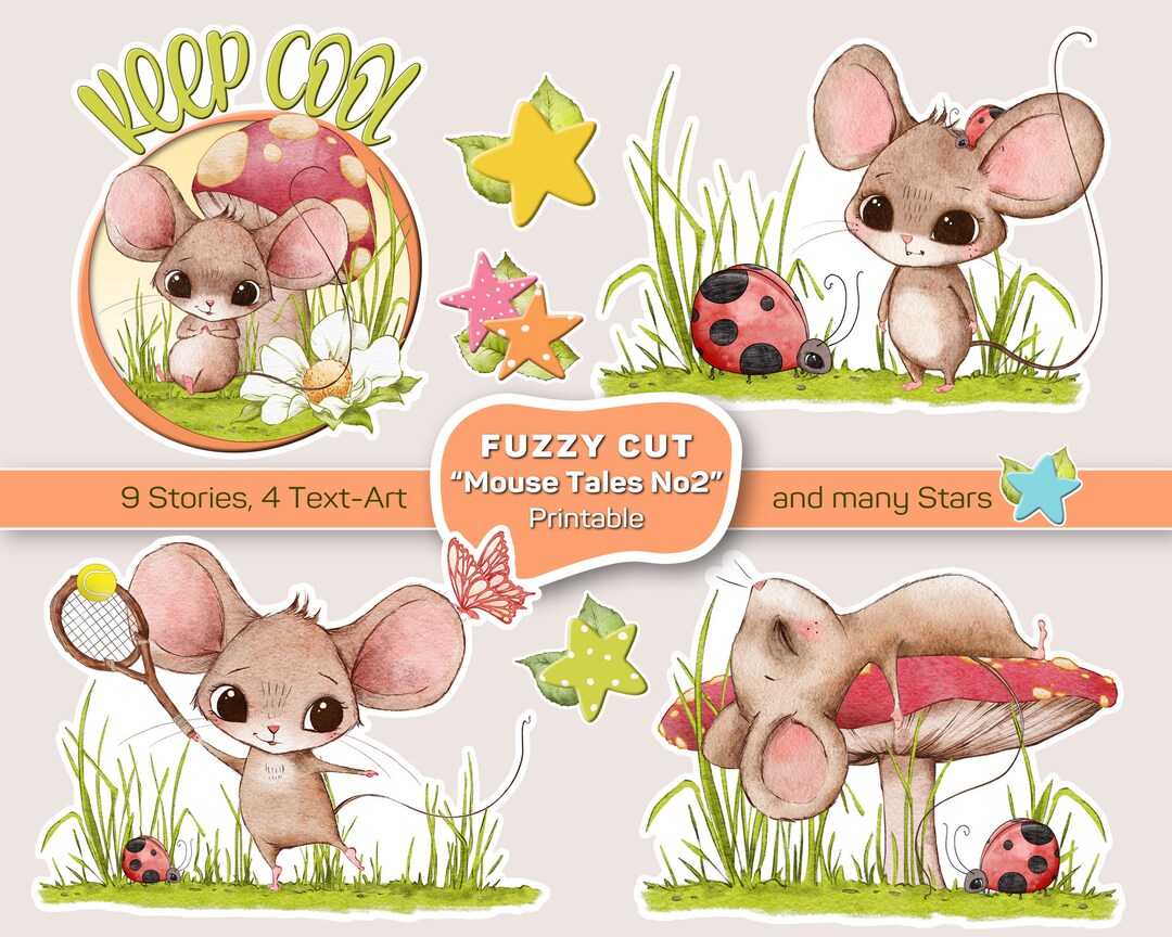 Mouse Tales Stickers No.2 Fussy Cut to Download Kids - Etsy
