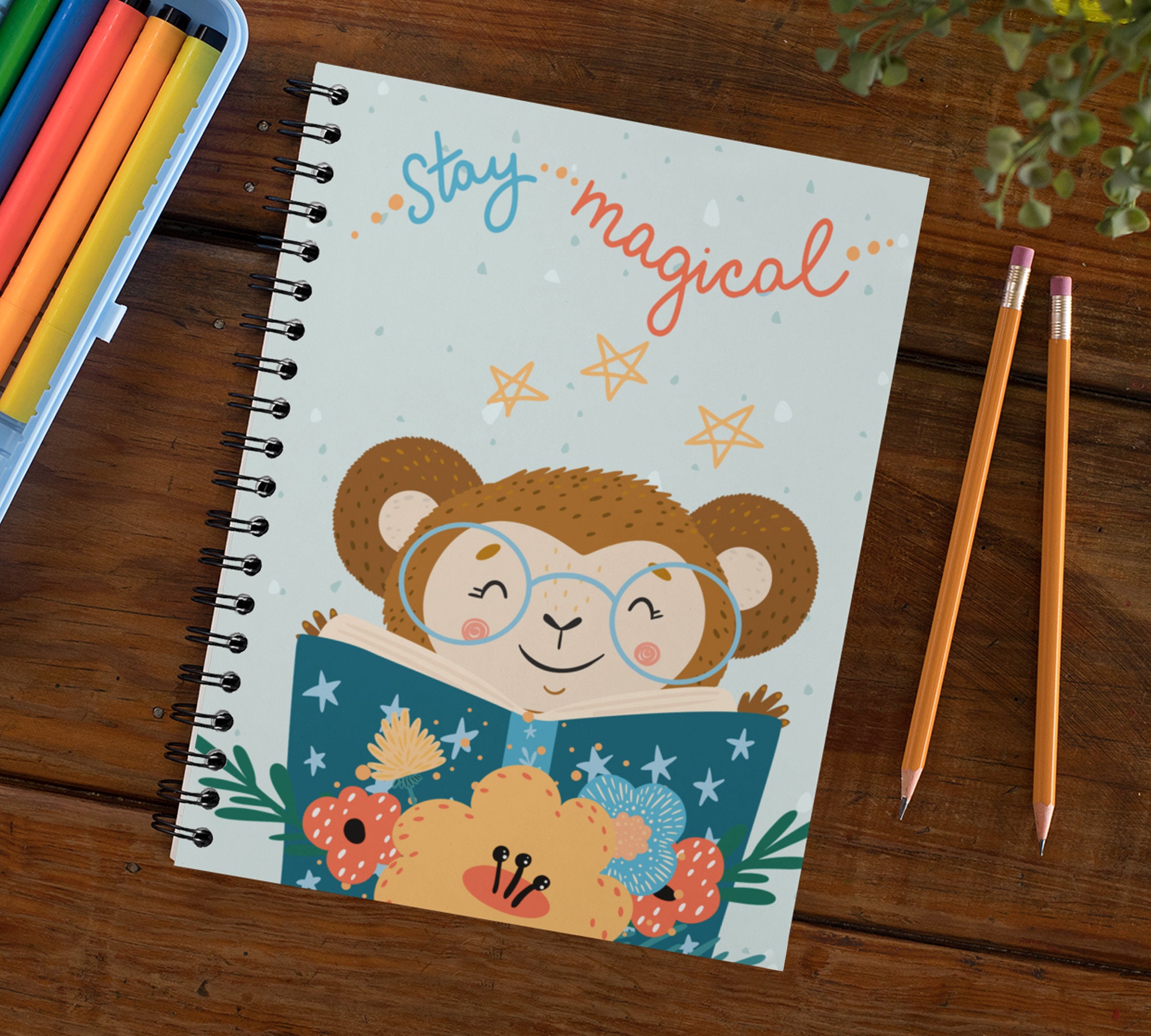 Magic Monkey #1 – Notebook | Cute Monkey Design | Kids Notebook | HELLO ...
