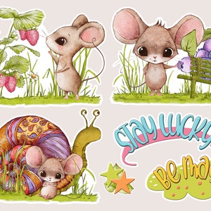 Funny Mouse Stickers #1 – Digital Download | Cute Animal Sticker Pack ...