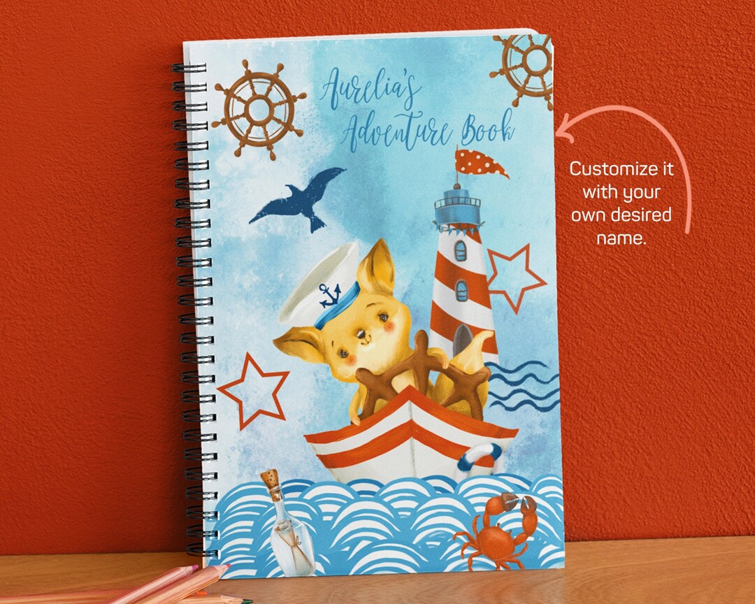 Personalized Notebook – "captain Foxy" | Cute Fox on the Sea | Creative ...