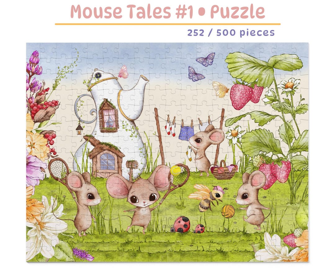 Jigsaw Puzzle – Mouse Tales #1 – Cute and Fun Puzzle for Kids | 2 Sizes ...