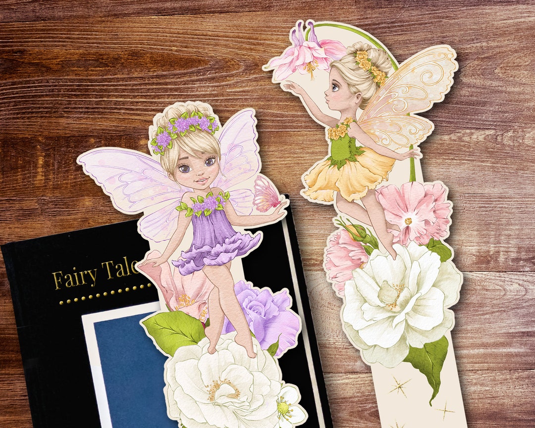 Fairy Bookmarks 11-12 Download Print and Cut Set of 2 Bookmarks, Gift ...