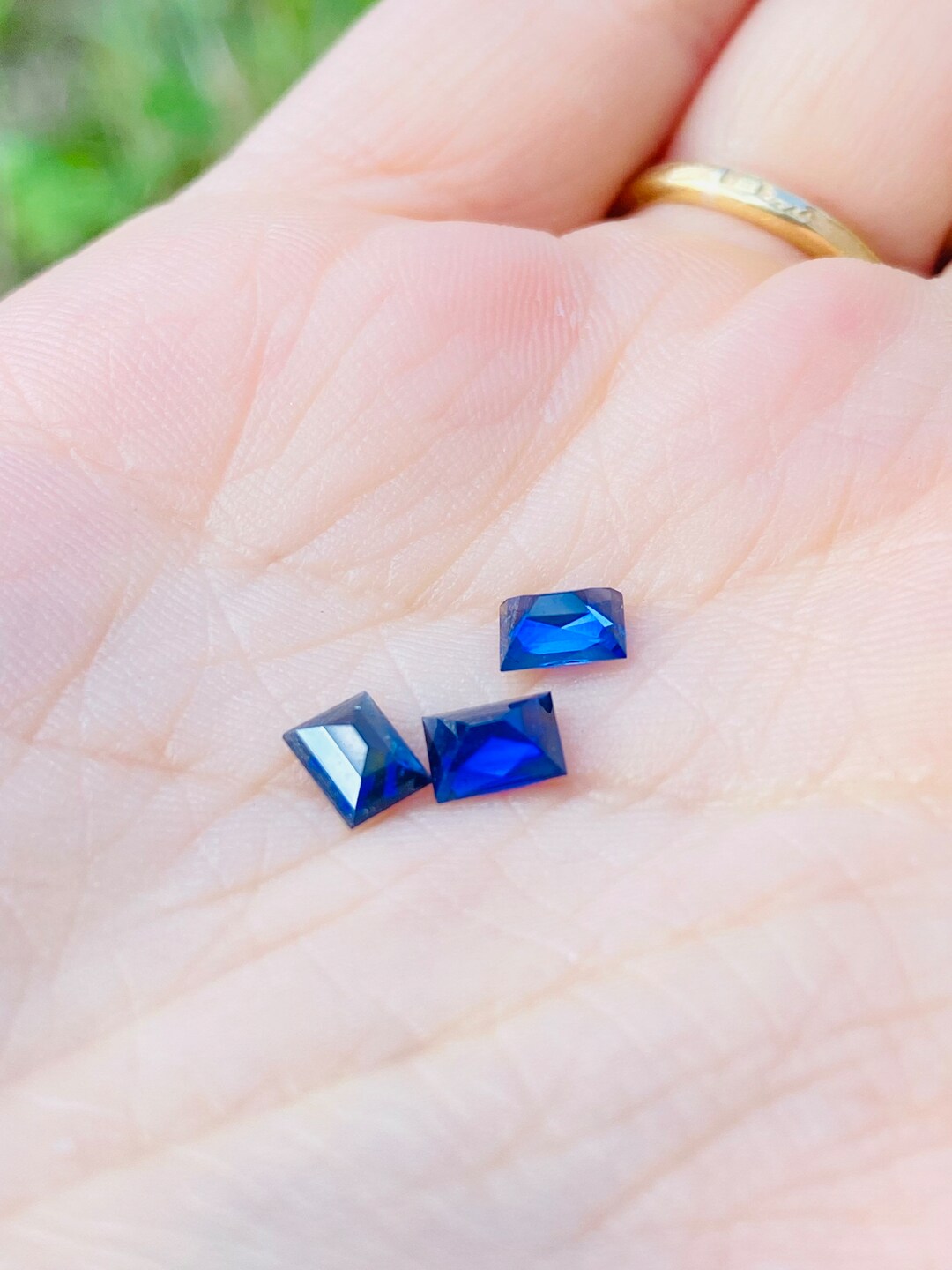 Set of 3 Sapphires Rectangle Format - Etsy