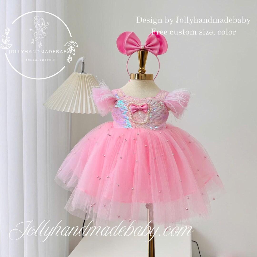 Pink Princess Sparkle Dress – Handmade Luxury for Your Little Star - Etsy
