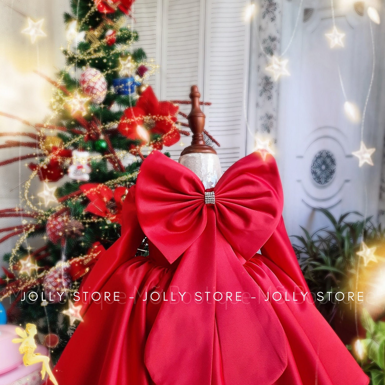 RED SATIN DRESS Fluffy Red Rose Tulle Dress Red Christmas - Etsy