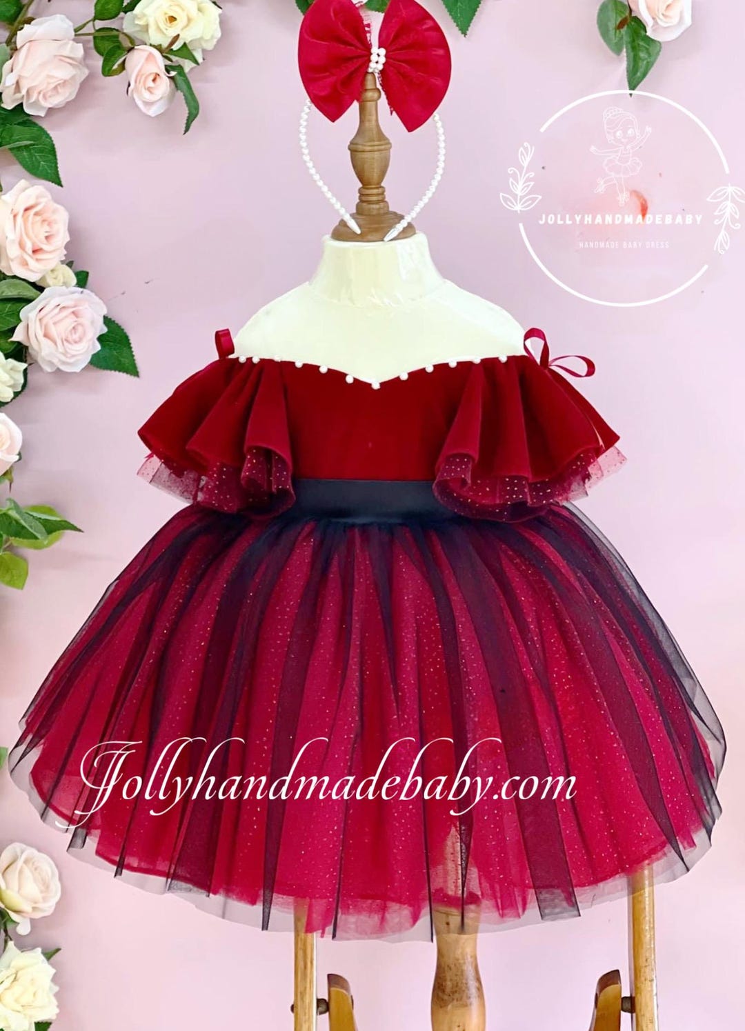Maroon Velvet Girl Dress - Baby Girl Dress - Etsy