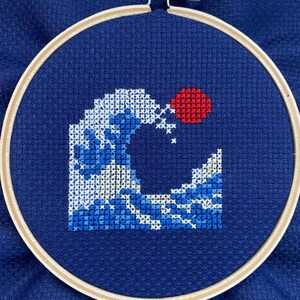 The Wave Cross Stitch Pattern Instant File Download - Etsy