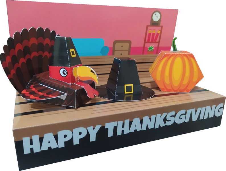 THANKSGIVING DECORATION Diy-3d-instant Download Paper Craft-prints on ...