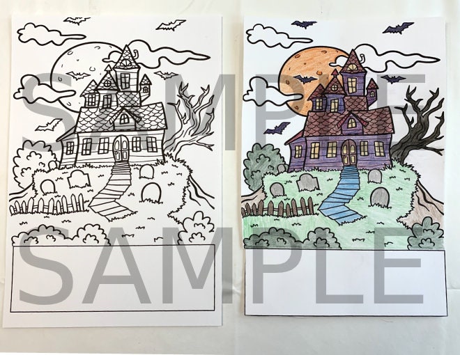 HALLOWEEN Coloring Paper Craft-instant DOWNLOAD-8 1/2 X 11- 16 ...
