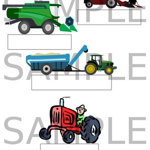 TRACTORS Paper Craft-instant DOWNLOAD-8 1/2 X 11-craft for Kids-10 Cut ...