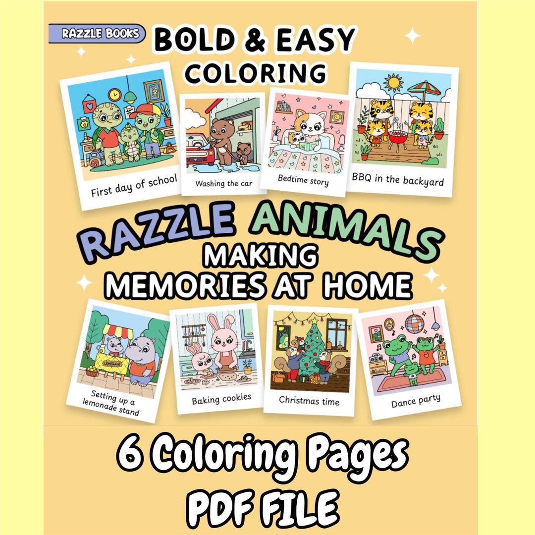 Razzle Books Bold & Easy Coloring Razzle Animals Making Memories at ...